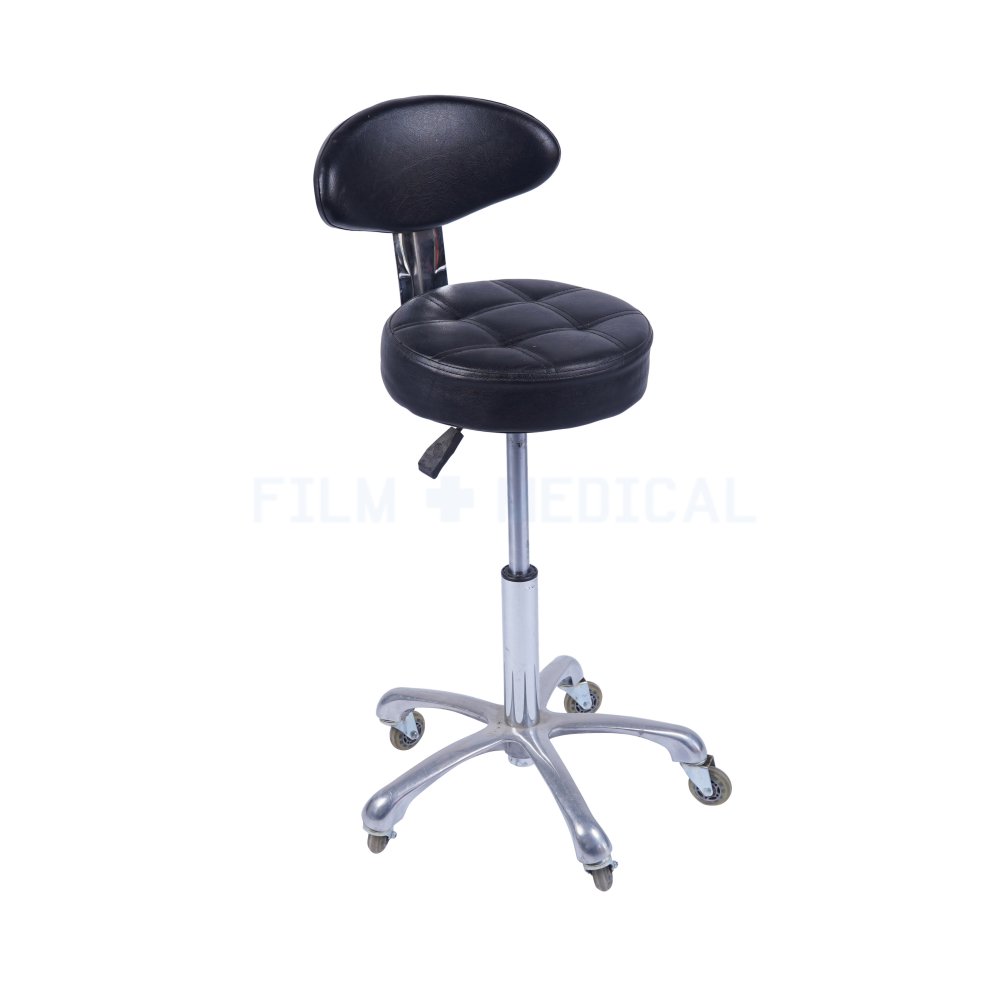 Black Leather Stool | FILM MEDICAL