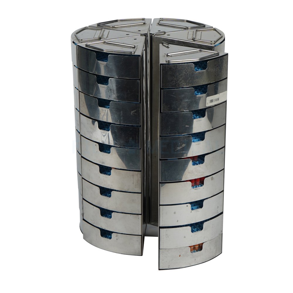 Chrome Circular Drawers Nalgene Priced Individually | FILM MEDICAL