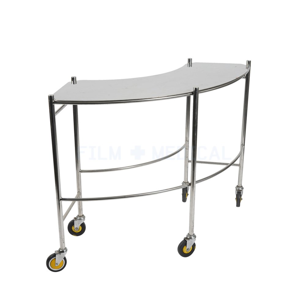 Curved Steel Trolley 1 Shelf | FILM MEDICAL