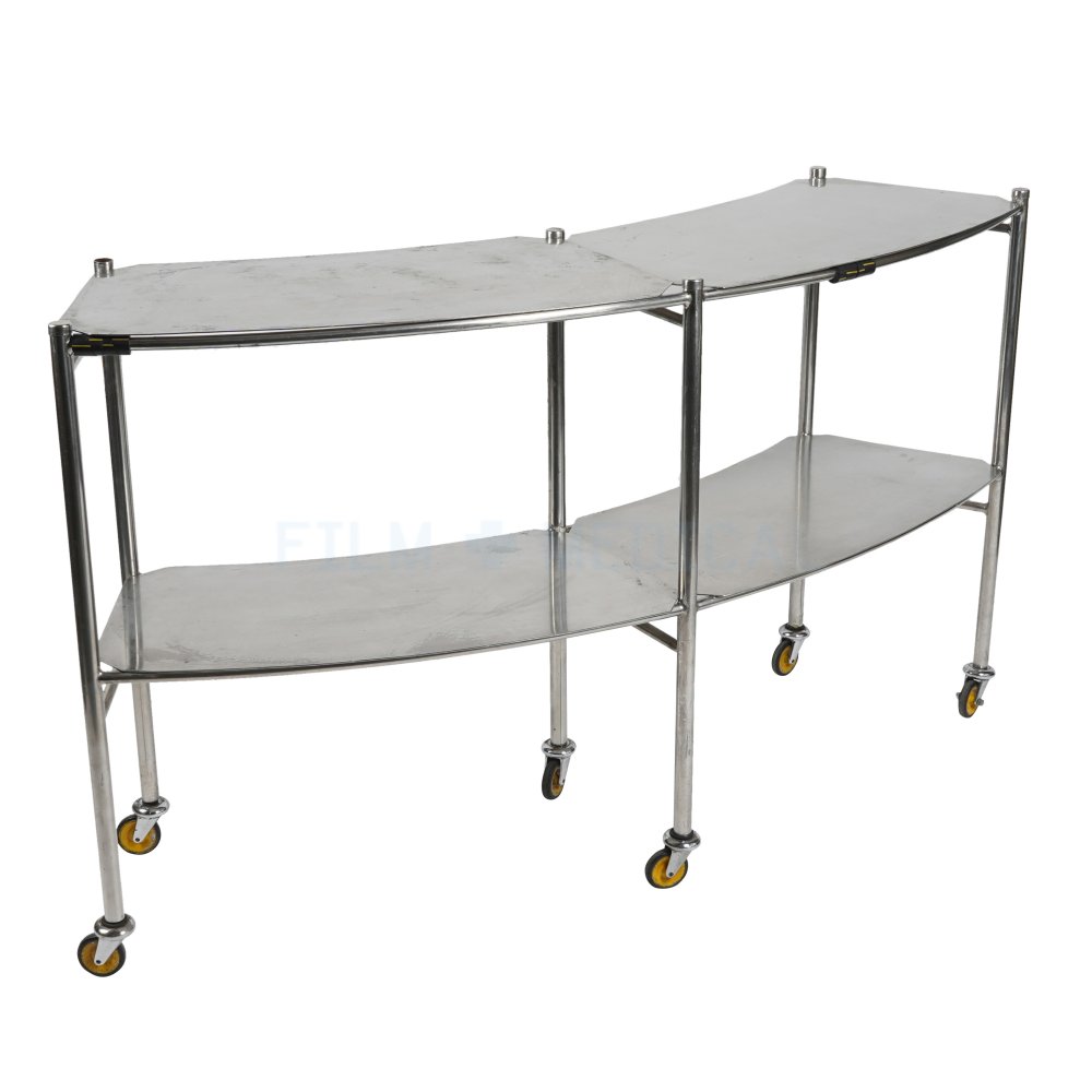 Curved Steel Trolley Double | FILM MEDICAL