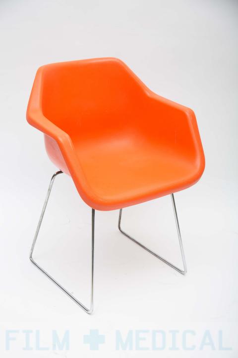 Orange Bucket Chair Sled Leg Waiting Room | FILM MEDICAL