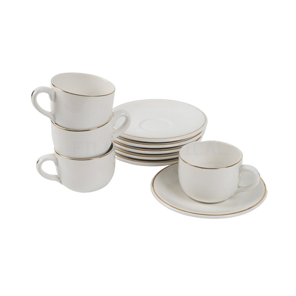 Gold Rim Cups and Saucers Set | FILM MEDICAL