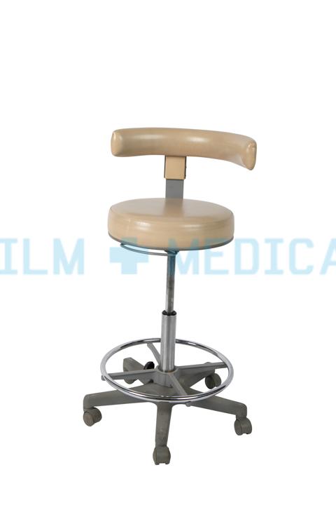 Cream Swivel Stool With Back Rest | FILM MEDICAL