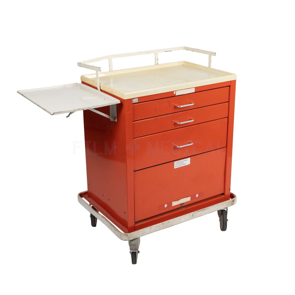 Red Crash Cart Defib Priced Separately | FILM MEDICAL