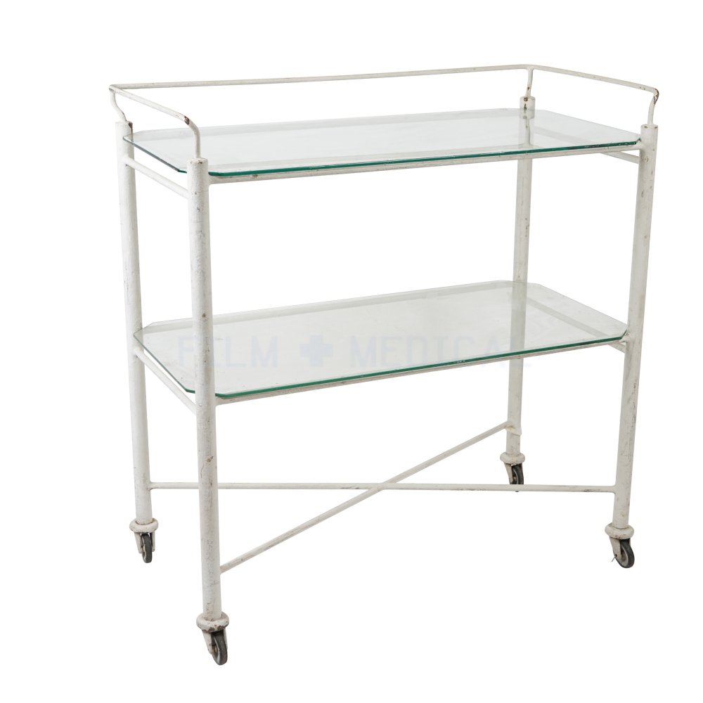 Large Period Cream Trolley 2 Glass shelves | FILM MEDICAL
