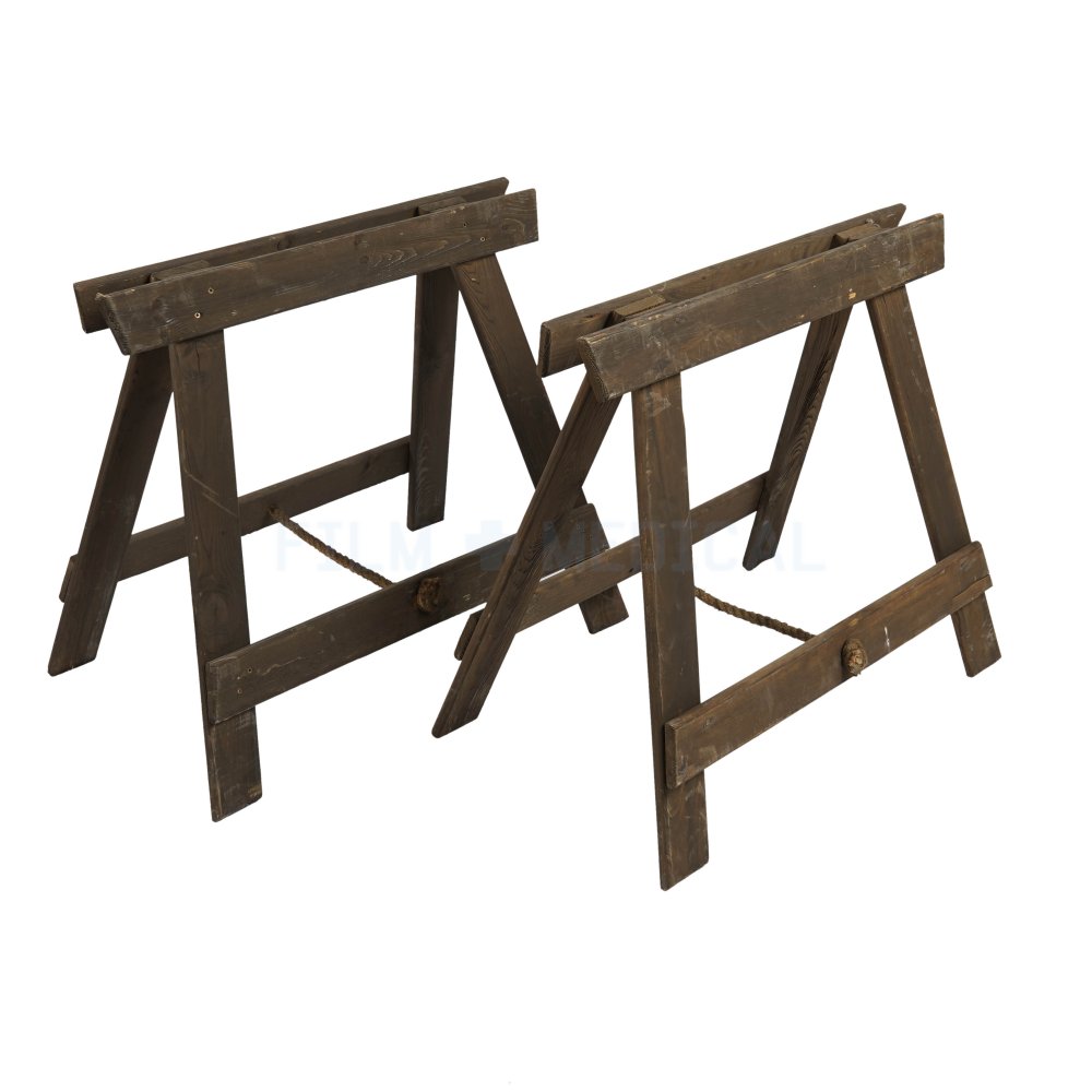 Wooden Trestles For Stretchers / Coffins Pair | FILM MEDICAL