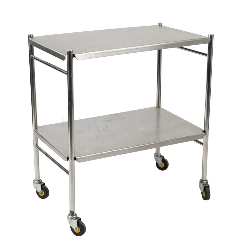 Rectangular Metal Trolley, 2 Shelves | FILM MEDICAL