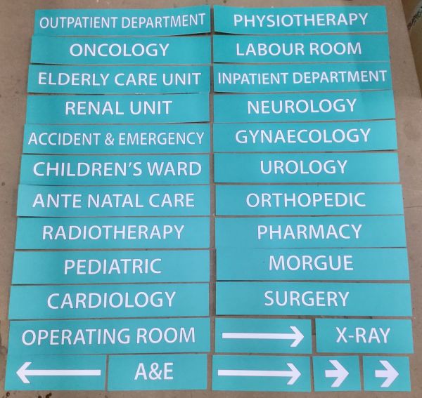 Hospital Departments Signs