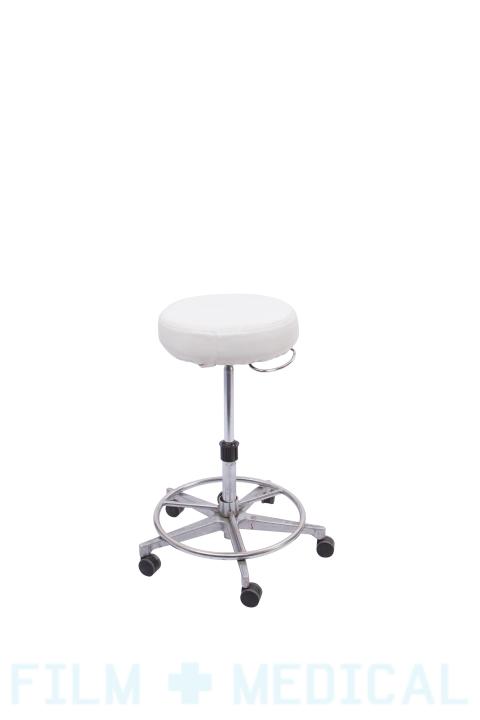 laboratory stool white/stainless steel without cover | FILM MEDICAL