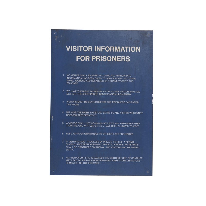 Prison Sign Visitor Information | FILM MEDICAL